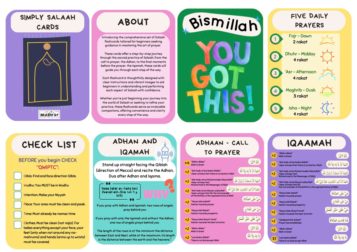 Girls Salah Cards – Shia Kids
